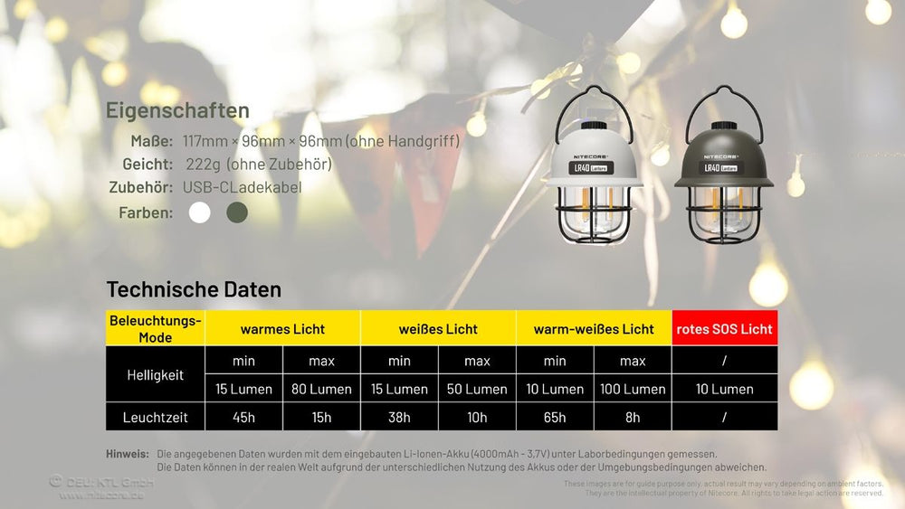 LR40 - Camping lantern - 100 lumen