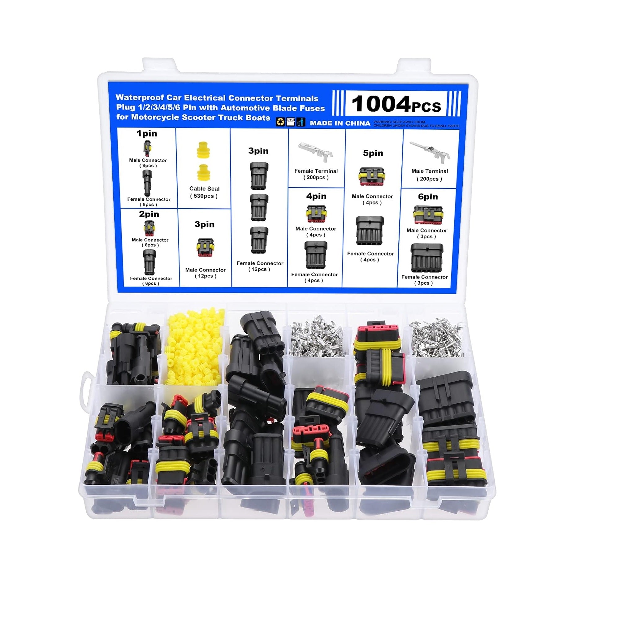 Juego completo de conectores automotrices 1004 piezas | Motogadget